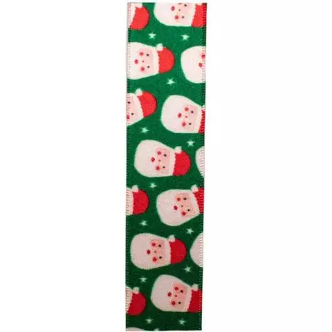 Santa Claus Christmas Ribbon In Green Article 80911