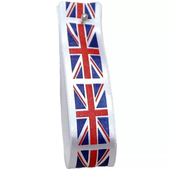 25mm x 20m Union Jack Satin Ribbon By Berisfords