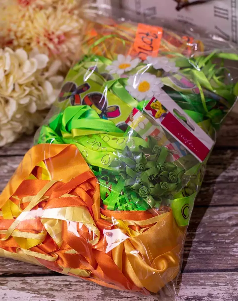 Easter Themed Waste Ribbon & Craft Pack