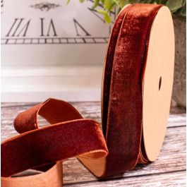 Chestnut Velvet Ribbon In A Choice Of Widths Including 9mm 22mm & 38mm