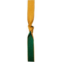 Majesty Dual Coloured Christmas Ribbon 15mm & 25mm - Col Gold & Green