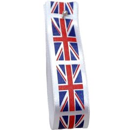 25mm x 20m Union Jack Satin Ribbon By Berisfords